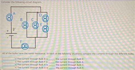 Solved Consider the following circuit diagram А D B C E V F Chegg