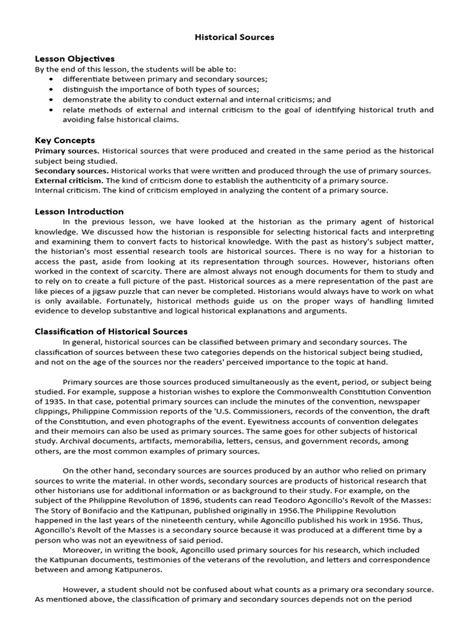 Ge2 Readings In Philippine History Unit 1 Lesson 3 Pdf Primary