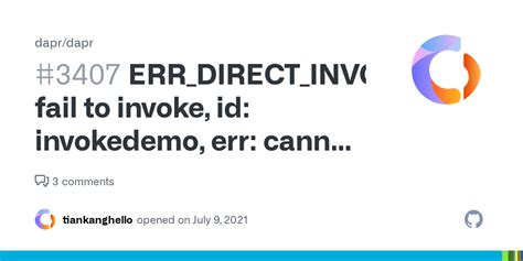 Errdirectinvoke Fail To Invoke Id Invokedemo Err Cannot Invoke