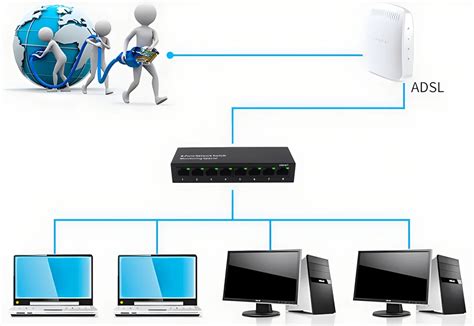 8 Port 100mbps Unmanaged Ethernet Switch Box Home Network Switch For