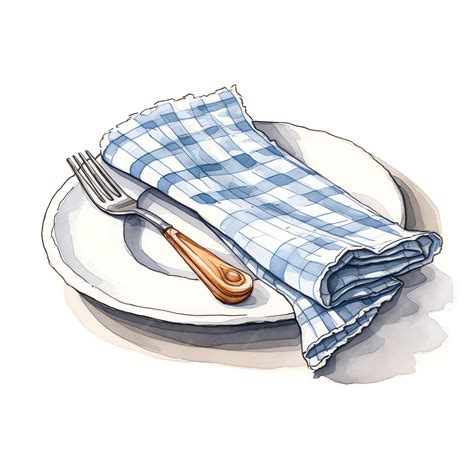 Premium Ai Image Beautiful Checkered Napkin Clipart Illustration