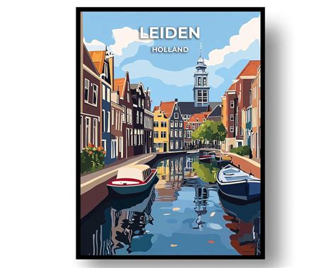 Leiden Poster Travel Wall Art Framed Print Or Digital Download Etsy