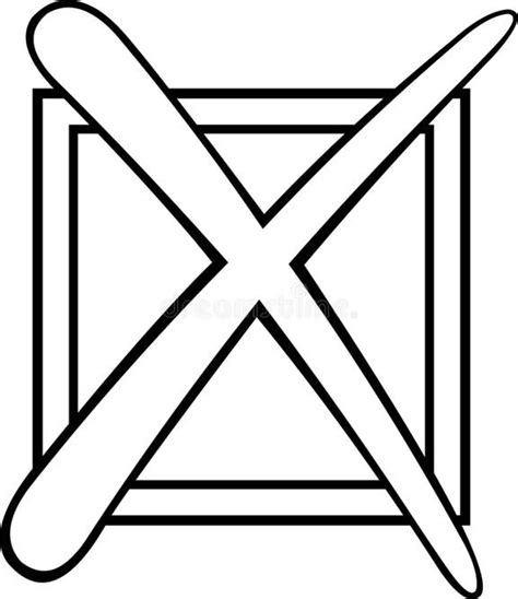 Drawing Black And White Checkbox Cross Stock Vector Illustration Of
