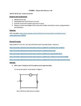 Physics II Lab DC Circuits In Series By Felix Ramos TPT