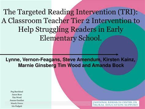 Ppt The Targeted Reading Intervention Tri A Classroom Teacher Tier