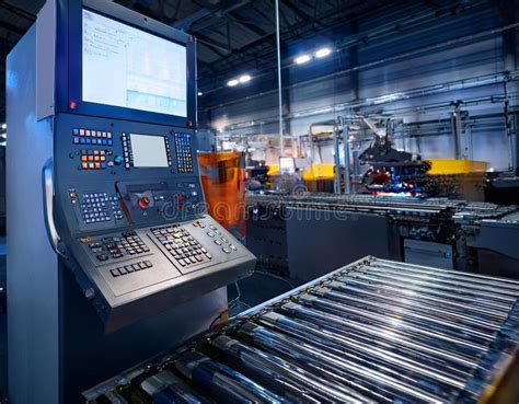 Cnc Milling Machine With Controller In Factory Stock Illustration Illustration Of Piece