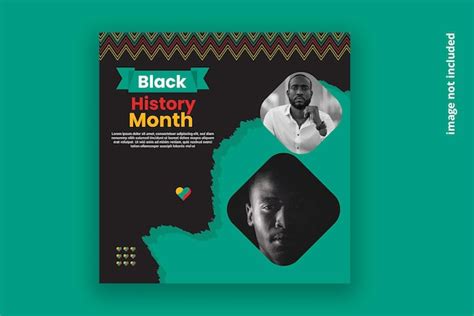 블랙 히스토리 월 소셜 미디어 포스터 디자인 템플릿 프리미엄 벡터