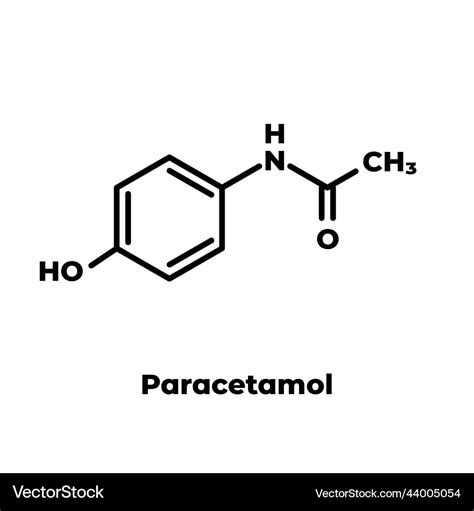 Paracetamol Or Acetaminophen Chemical Structure Vector Image