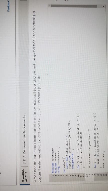 Solved Feedback Challenge Activity 7111 Decrement