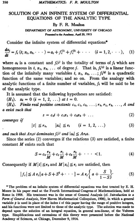 Solution Of An Infinite System Of Differential Equations Of The