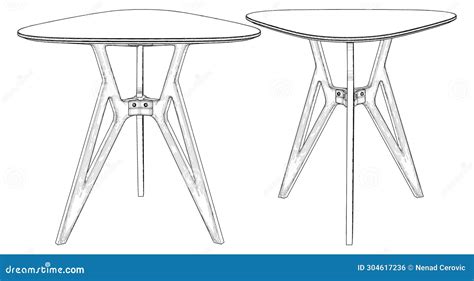 Triangular Table Vector Illustration Isolated On White Background