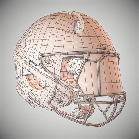 Low Poly Football Helmet 3d Model 35 Blend Fbx Obj 3ds Free3d