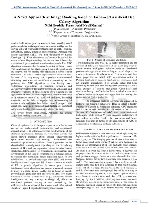 Pdf A Novel Approach Of Image Ranking Based On Enhanced Artificial Bee Colony Algorithm