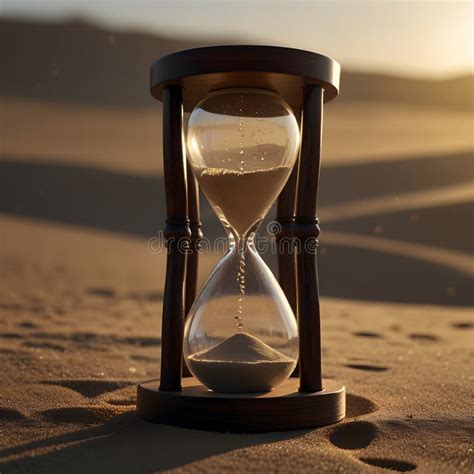 Rustic Hourglass Wooden Yellow Sand Timer Stock Illustration
