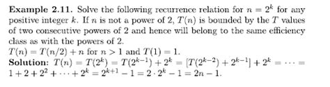 Solved Example Solve The Following Recurrence Chegg