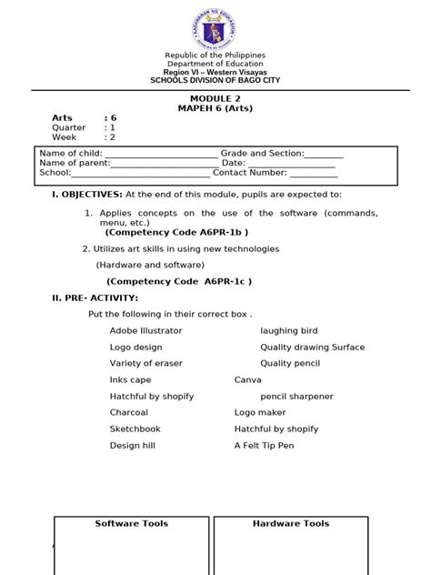 Arts 6 Module Q1w2 Final Pdf Menu Computing Icon Computing