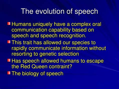 Ppt The Evolution Of Speech Powerpoint Presentation Free Download