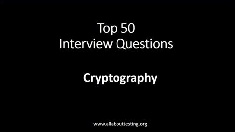 Top 50 Interview Questions Cryptography Youtube