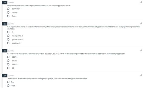 Solved 14 Joy 2 Points Experiment Wise Error Rate Is A Problem With