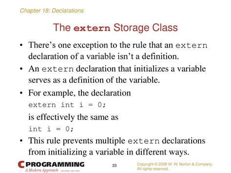 Declarations Chapter 18 Copyright © 2008 W W Norton And Company Ppt
