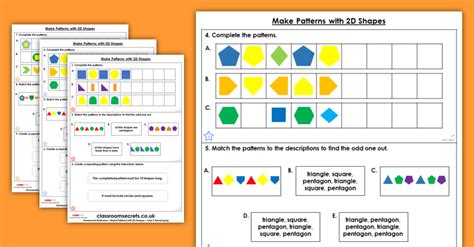 07 Make Patterns With 2D Shapes Classroom Secrets