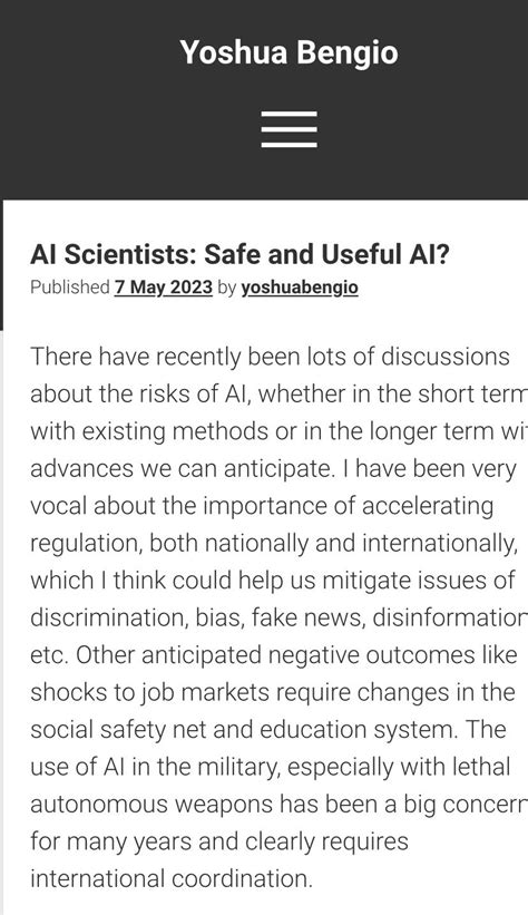 Martin Ciupa On Linkedin Title Ai Scientists Safe And Useful Ai See