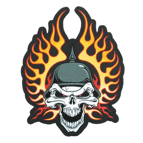 Lethal Threat Patch Flame Helmet Skull