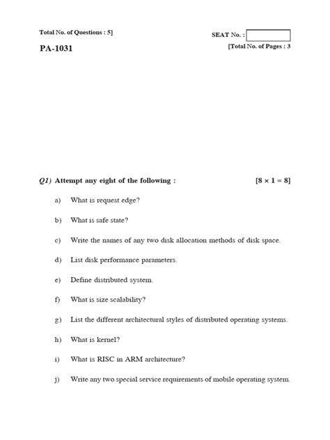 b sc computer science 2019 pattern oct 2022 pdf operating system computer science