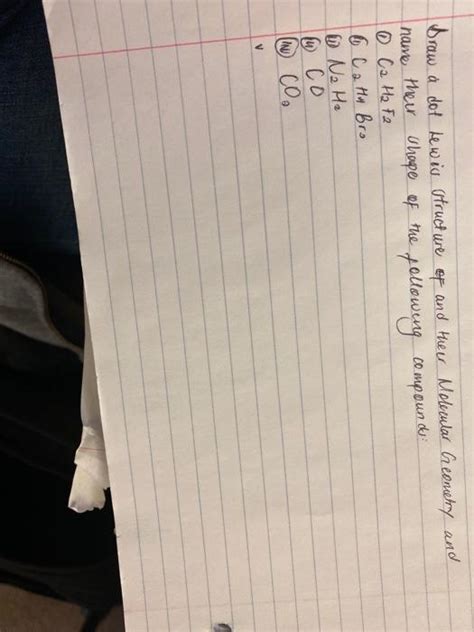 Solved Draw A Dot Lewis Structure Of And Her Molecular Chegg Com