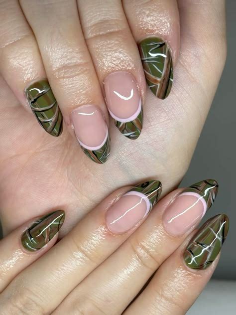 Camo French Tip Nail Designs