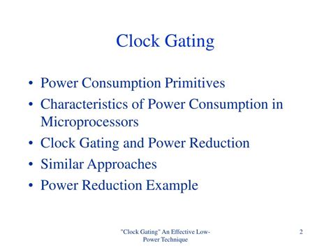 Ppt “clock Gating” An Effective Low Power Technique Powerpoint
