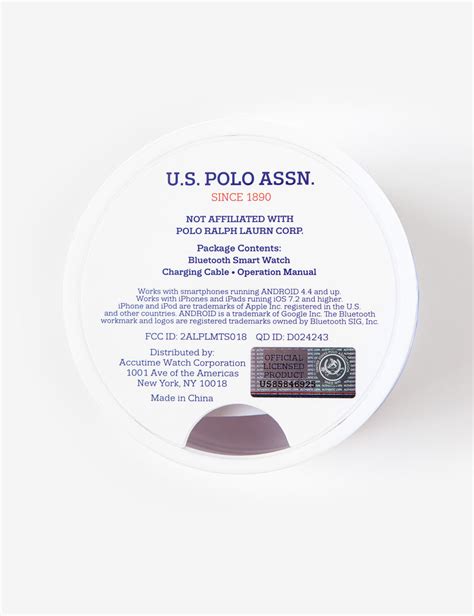 USPA WHITE SQUARE RUBBER STRAP SMART WATCH– U.S. Polo Assn.
