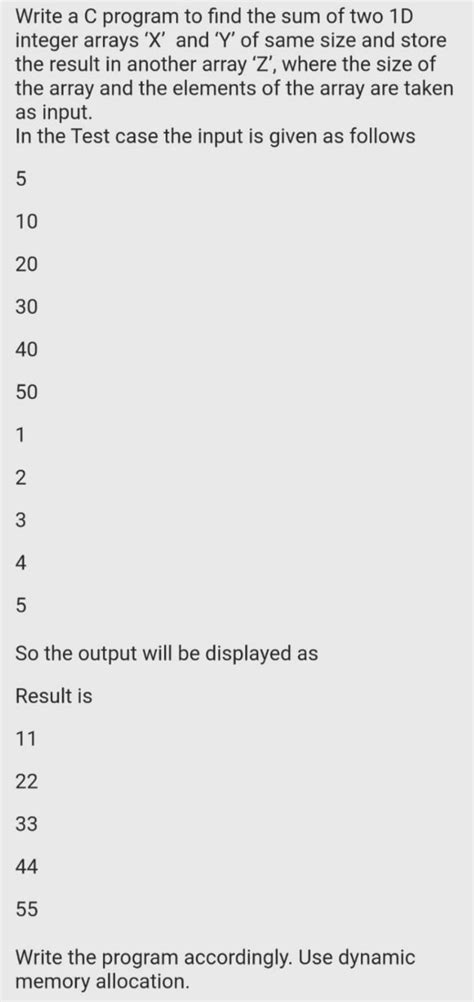 Solved Write A C Program To Find The Sum Of Two D Integer Chegg Com