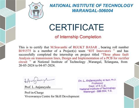 Sravanthi Myakala On Linkedin Internship Iot Nitwarangal