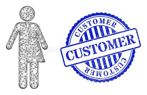 Textured Customer Badge And Network Third Gender Mesh Stock Vector