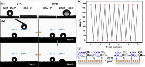 A The Contact State Of Ph 7 Water Droplet Ph 13 Water Droplet On Download Scientific