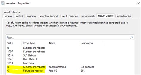 Sccmmecm Custom Return Codes On Deployment Type Not Working
