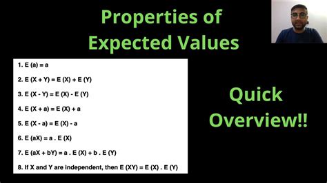 Properties Of Expected Values Quick Overview Youtube