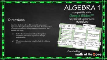 Polynomial Operations Multiplying For Google Slides By Math At The Core