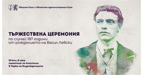 Русе ще отбележи 187 години от рождението на Васил Левски