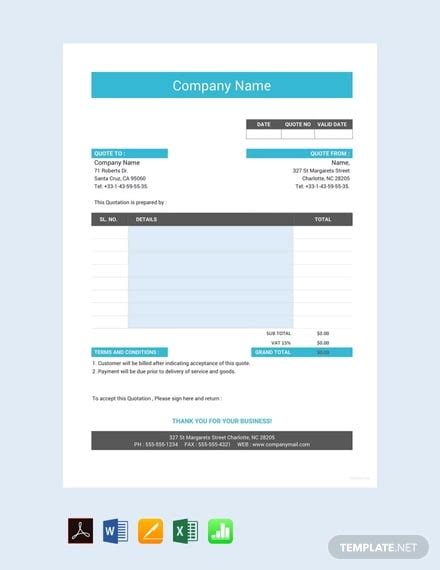 Website Quotation Templates PDF Word Google Docs Apple Pages