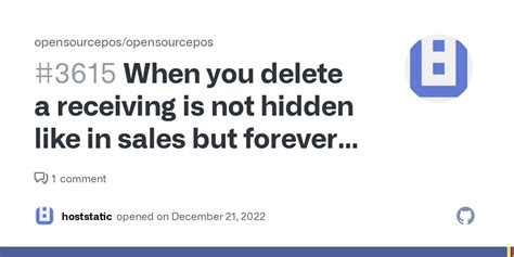 When You Delete A Receiving Is Not Hidden Like In Sales But Forever Deleted · Issue 3615