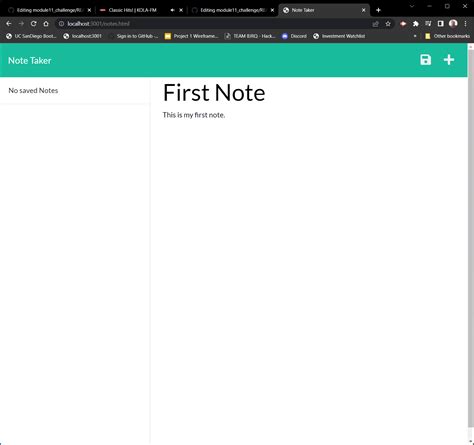 github bzoulko module11 challenge building a note taker application