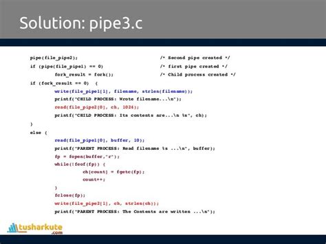 implementation of pipe in linux