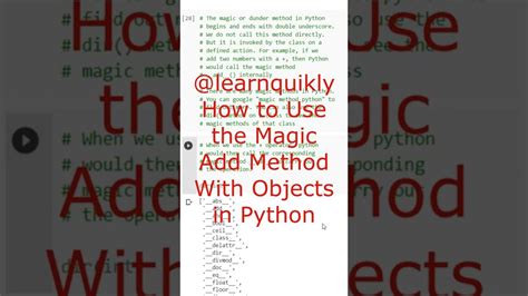 How To Use The Magic Add Method With Objects In Python Python Education Programming Shorts