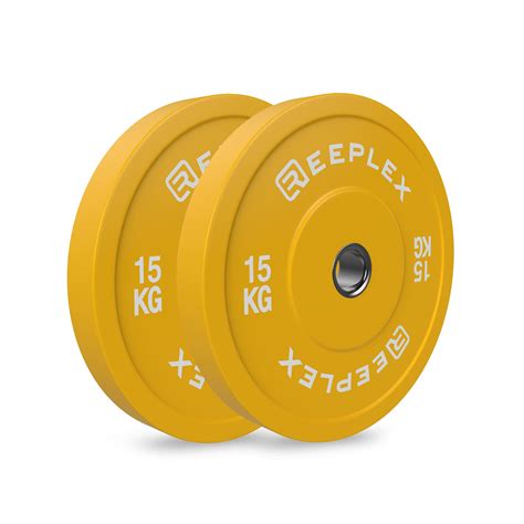 Reeplex 15kg Coloured Bumper Plates Pair V2 Dynamo Fitness