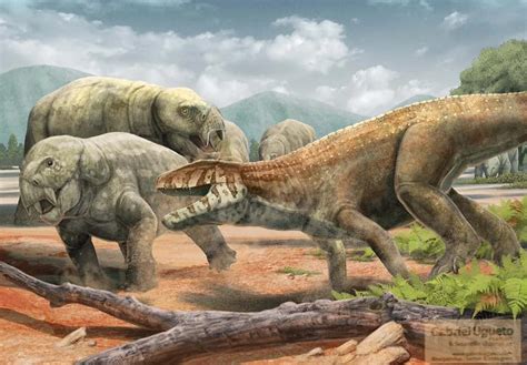 Lisowicia Bojani Getting Attacked By Smok Wawelski In Late Triassic