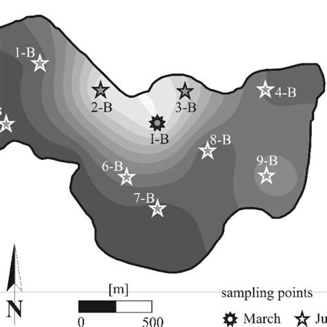 Radon Distribution Pattern Within Lake B Sample Points I B 2 B 3 B