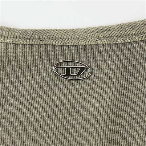 【楽天市場】★diesel ディーゼル レディース★ベルト付き ヴィンテージ加工 ストレッチ ノースリーブリブカットソー【t Holder】【サイズs】【カーキグリーン】die L T F4