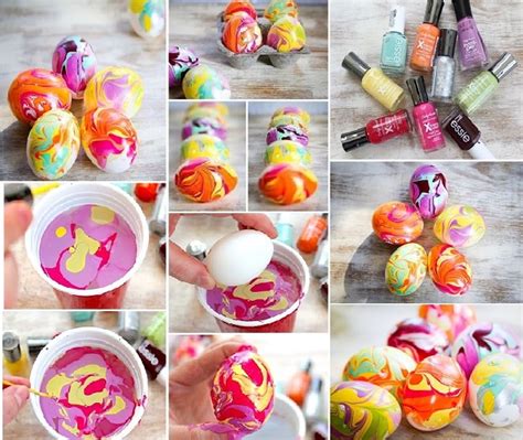 Diy Easter Project Nail Polish Marbled Eggs